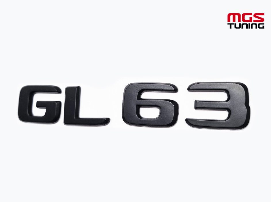Шильдик на багажник GL63 для Mercedes-Benz, ABS-пластик, черный матовый — фото 1