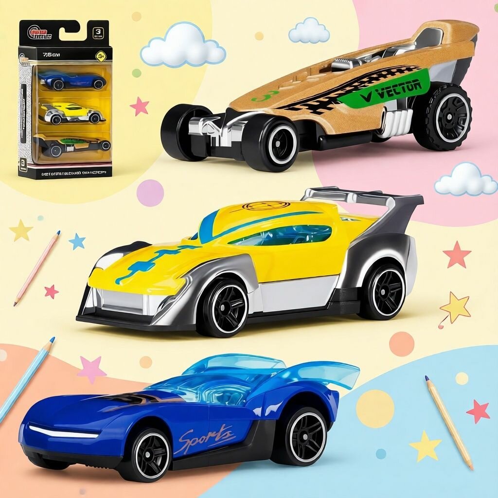 Набор машинок Autodrive "AUTODRIVE", металлический корпус, 3 шт.