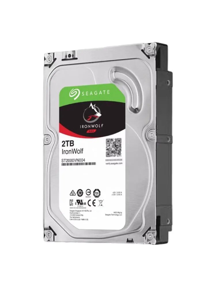 Seagate 2 ТБ Внутренний жесткий диск Seagate 2 ТБ Внутренний жесткий диск IronWolf (ST2000VN004), 3.5", 5900 об/мин, SATA III 6 Гбит/с (S400)