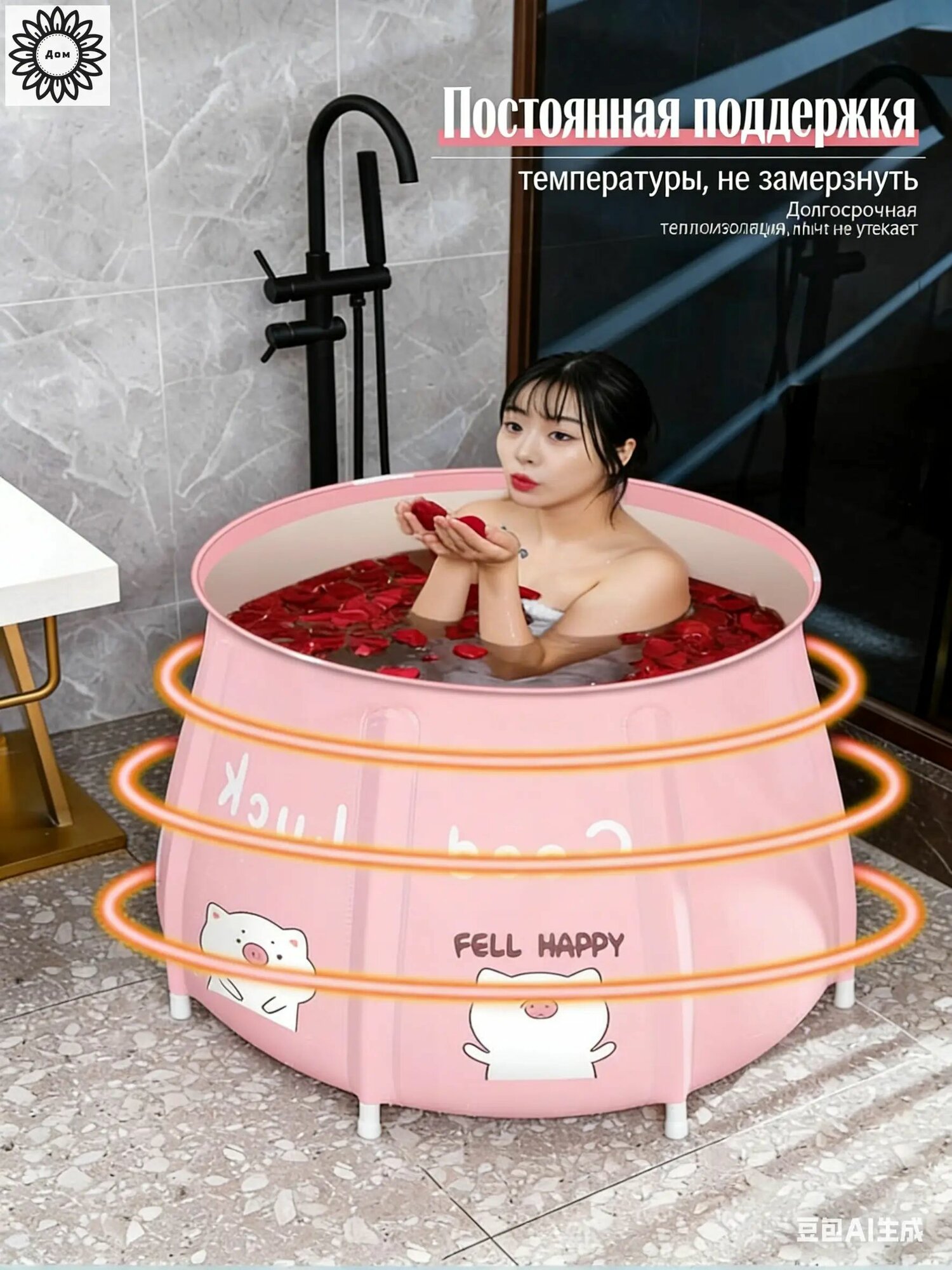 Складная ванна для взрослых, SPA-комплекс для дома и дачи 70 Обновленный и утолщенный