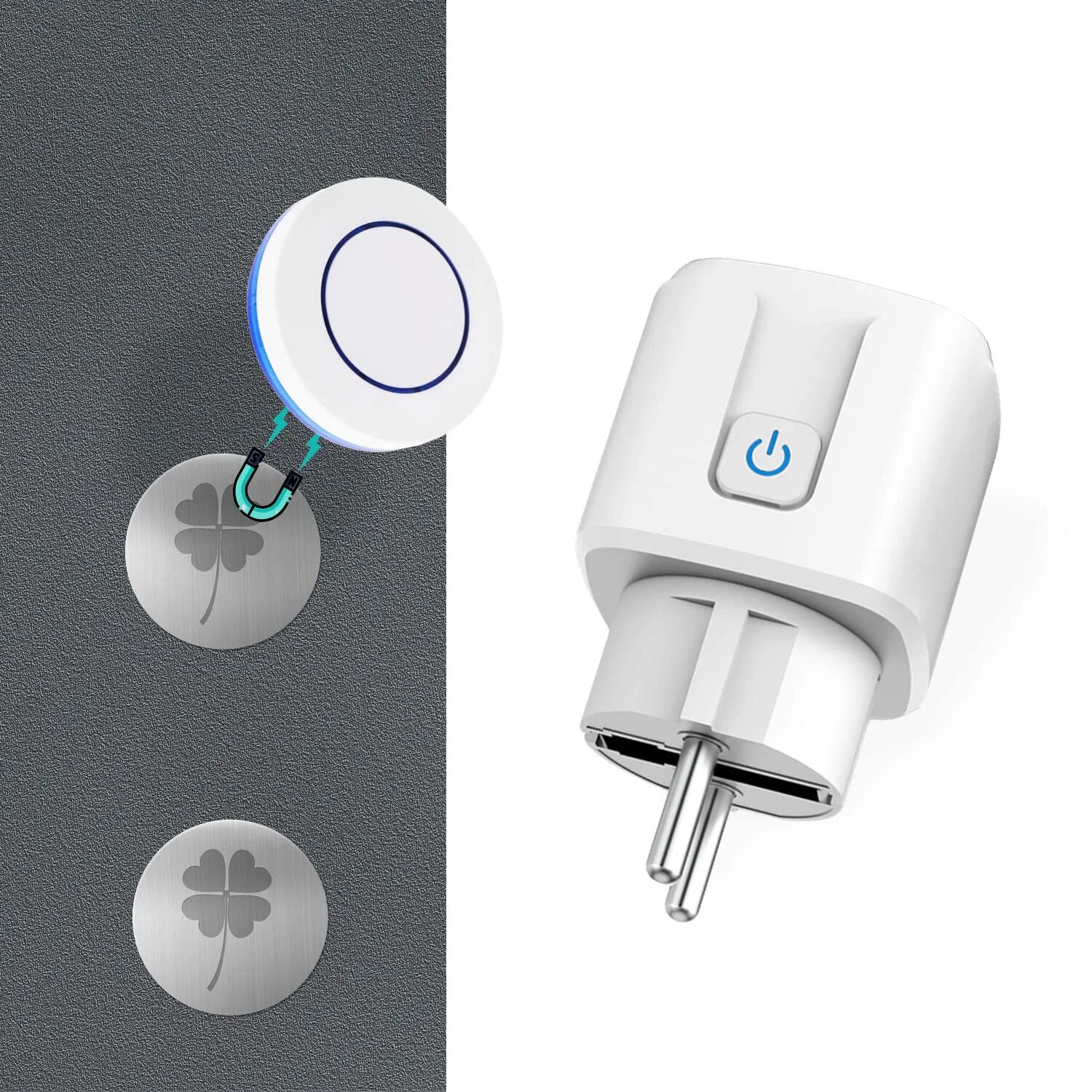 Розетка Wi-Fi, 3500 Вт, цвет: 1 Button 1 Socket