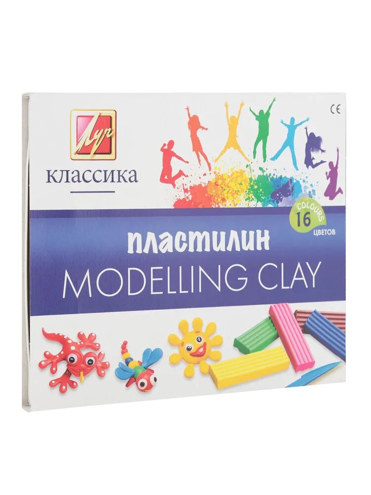 Пластилин Луч "Классика", со стеком, 16 цветов