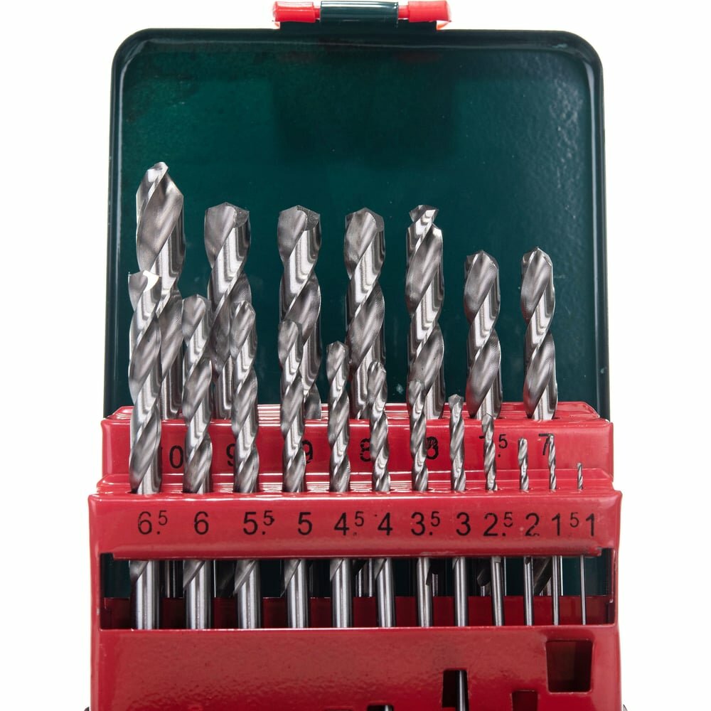 Набор сверл в металлической коробке (19 шт; 1-10 мм, HSS-G) Metabo 627153000 — фото 1