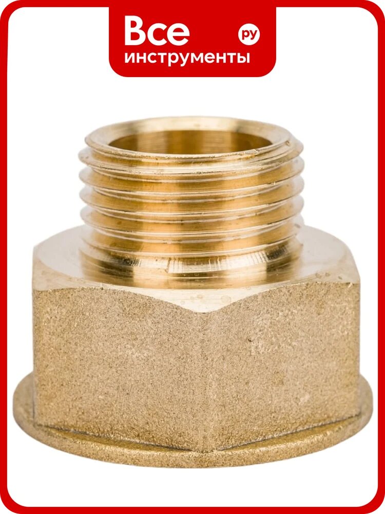 Переход LD Pride DN20x15, 3/4"ВР х 1/2"НР, латунь никель LD.67.519.20х15