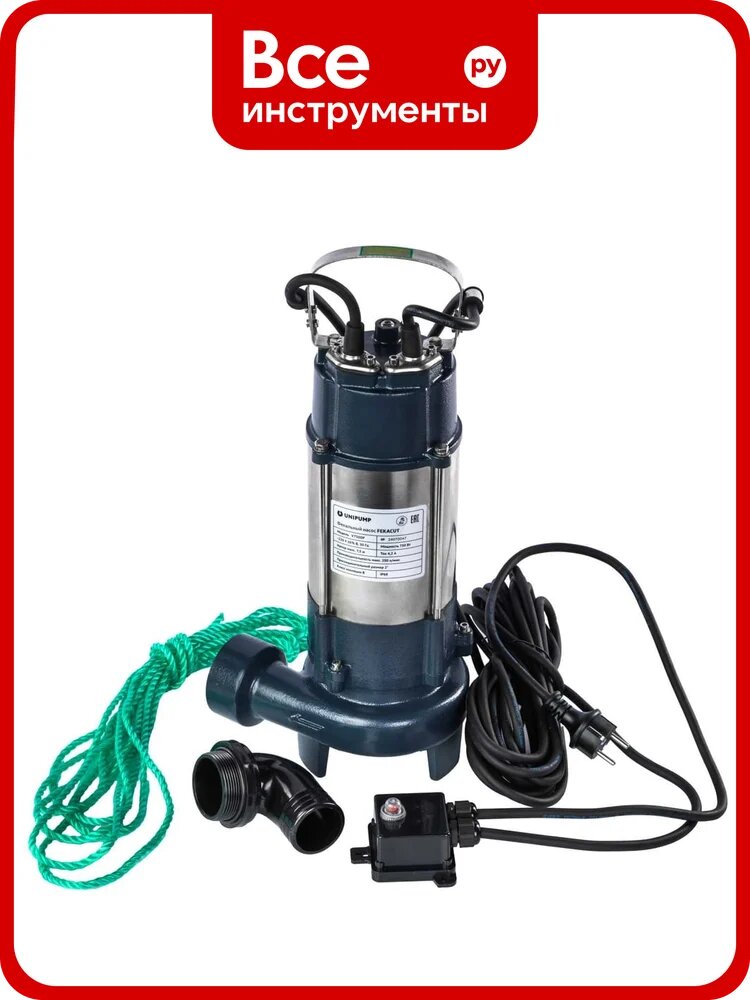 Фекальный насос UNIPUMP FEKACUT V750DF, нержавеющая сталь, 750 Вт