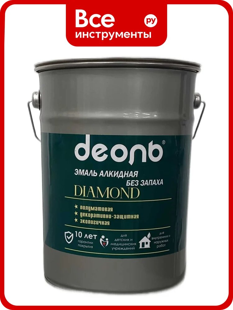 Алкидная эмаль Деоль без запаха Diamond RAL9016 белая 18л полуматовая 33500 00033500