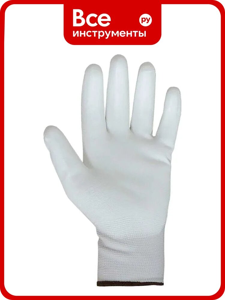 Перчатки Safeprotect НейпПол-Б (нейлон+полиуретан, белый) р, 9 (L) 03054L