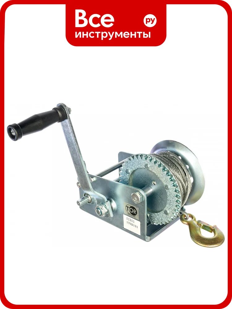 Ручная барабанная лебедка TOR TOR ЛФ-2500 (FD) г/п 1,0 т, длина троса 10 м 11311