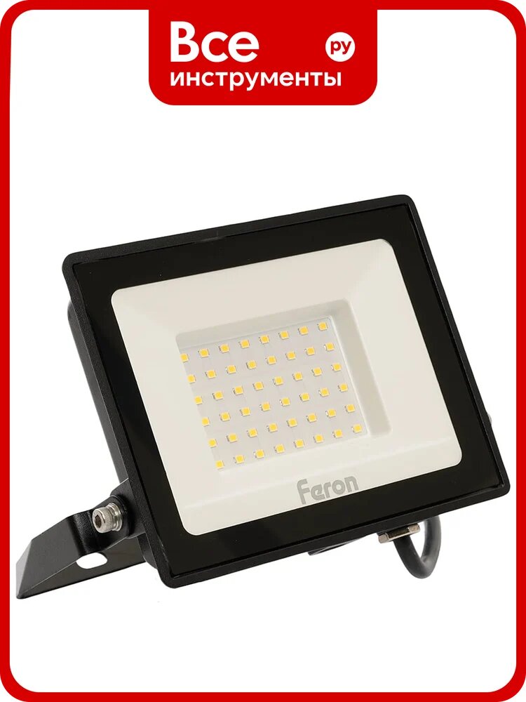 Светодиодный прожектор FERON LL-921 2835 SMD 50W 4000K IP65 AC220V/50Hz, черный 29497