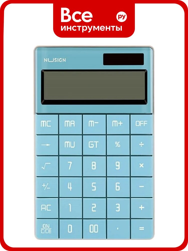 Настольный калькулятор DELI nusign ns041, 12‑разрядный, синий, функция удаления последней цифры, изменение знака