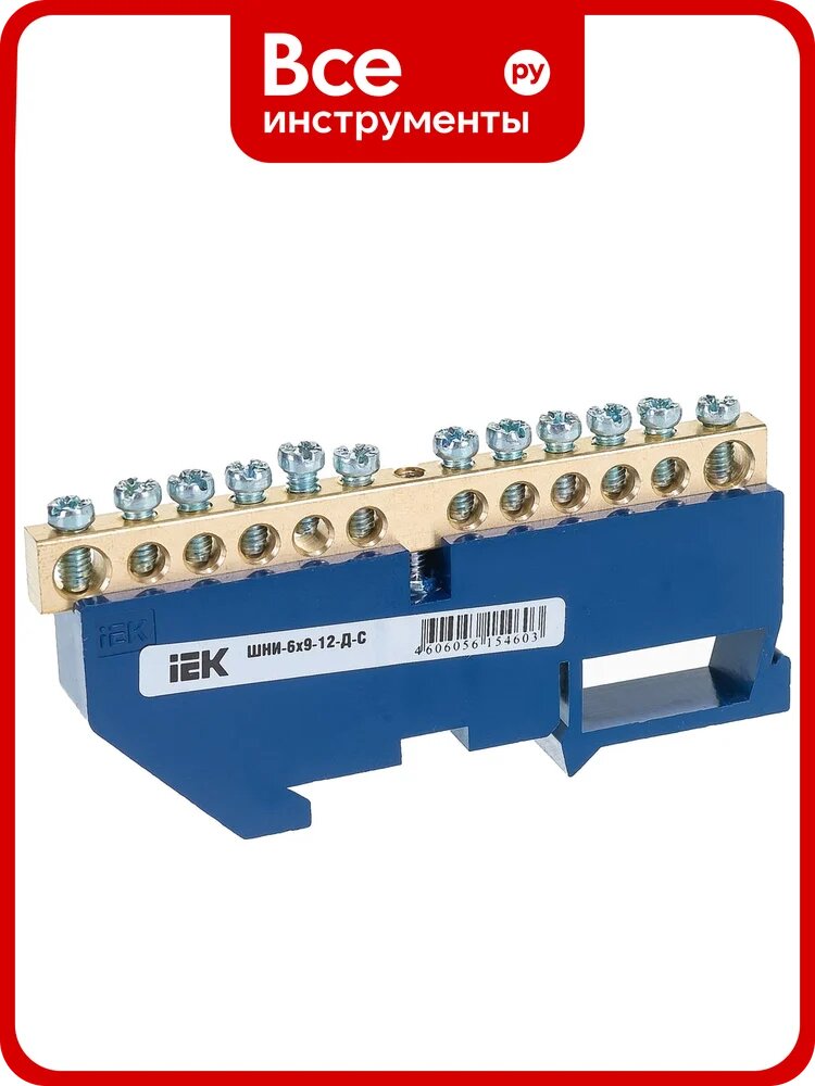 Нулевая, IEK, шина, 6х9 12-Д IEK YNN10-69-12D-K07, латунной шины, электрического и механического соединения