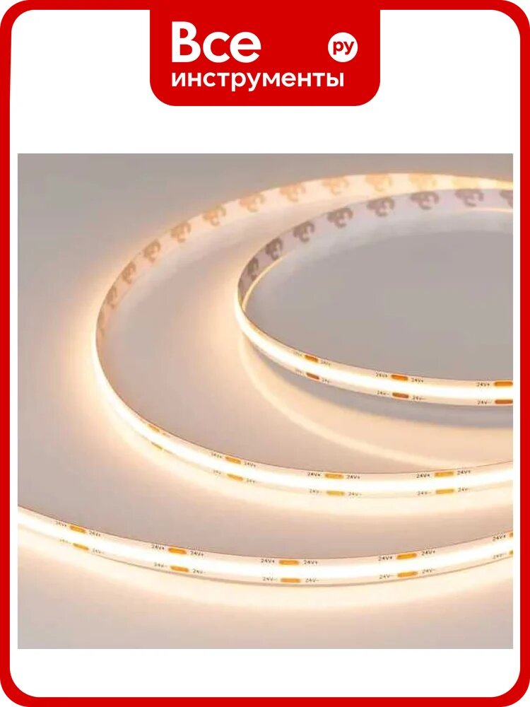 Светодиодная лента Arlight COB-X544-8mm 24V Warm2700 5м, теплый белый цвет, класс защиты IP20, без герметизации
