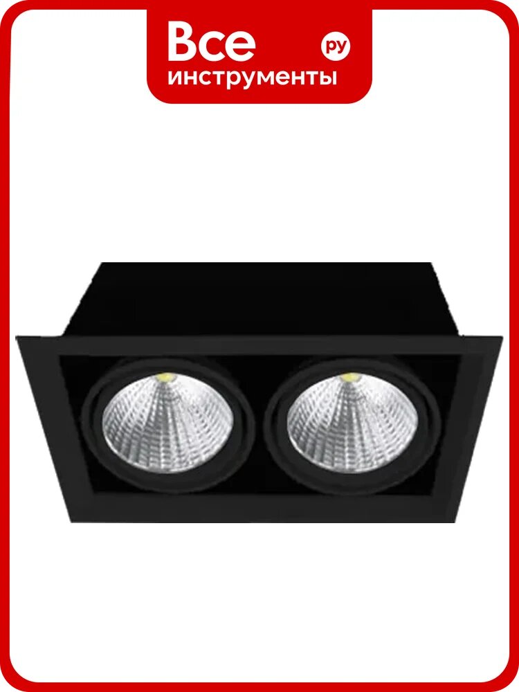 Светильник карданный светодиодный FL-LED Grille-111-2 60W 3000K 370x185x150мм 60Вт 4800Лм черный 613172