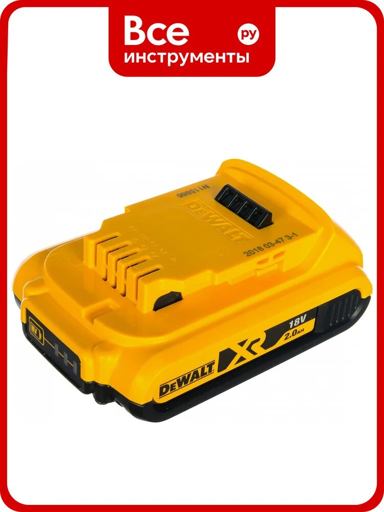 Аккумулятор Dewalt DCB 183, с аккумуляторными инструментами Dewalt, Li‑Ion слайдер, профессиональный, индикатор заряда