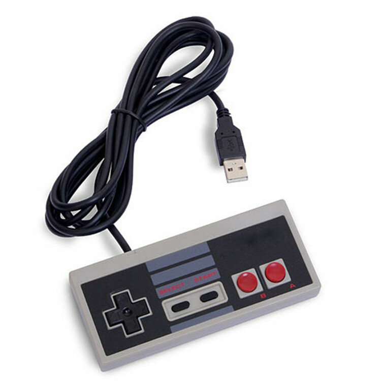 Подлинный NES Mini ретро-контроллер для ПК с проводным подключением, серый цвет — классический аксессуар для любителей