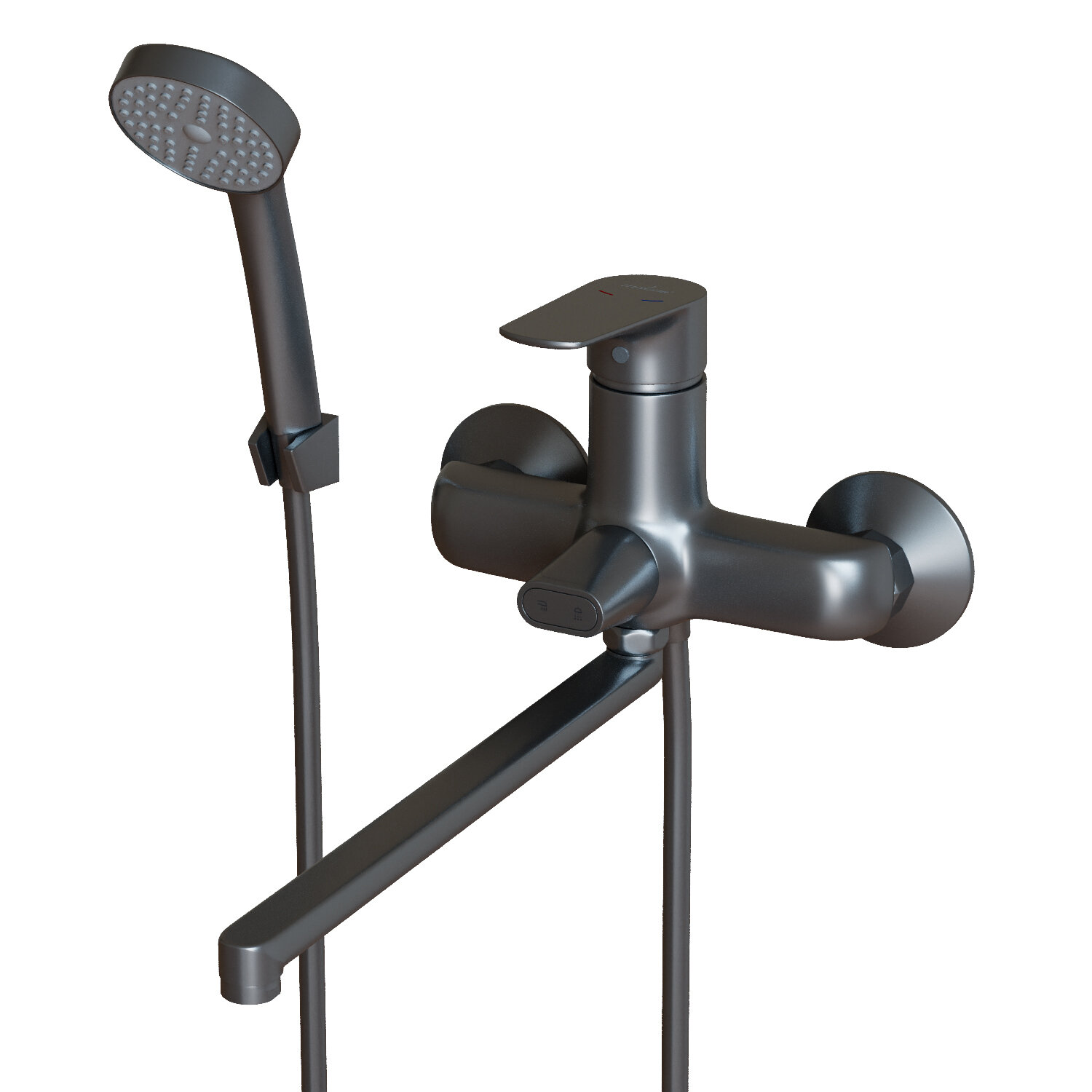 Смеситель для ванны и раковины 35k MIXLINE МЛ14-02 (ML14-02GR) графит (556607)