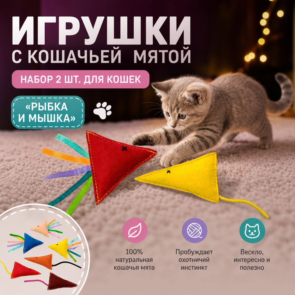 Интерактивная игрушка для кошек, интерактивная игра, кошачья мята, натуральный материал