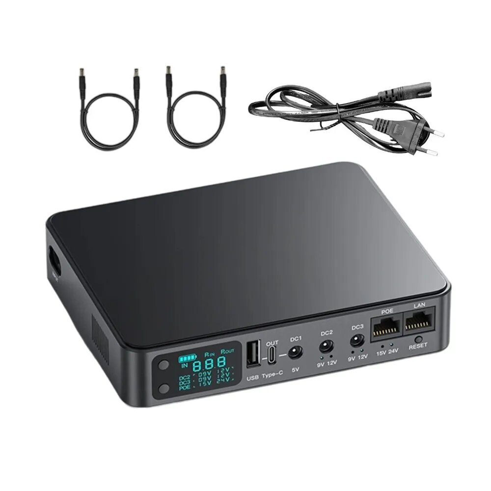Кабель usb type c , Источник бесперебойного питания европейского стандарта AD2P UPS с экранным дисплеем-18000 мАч