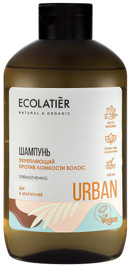 Шампунь Ecolatier укрепляющий против ломкости волос масло ши-магнолия, 600мл, (2 шт)