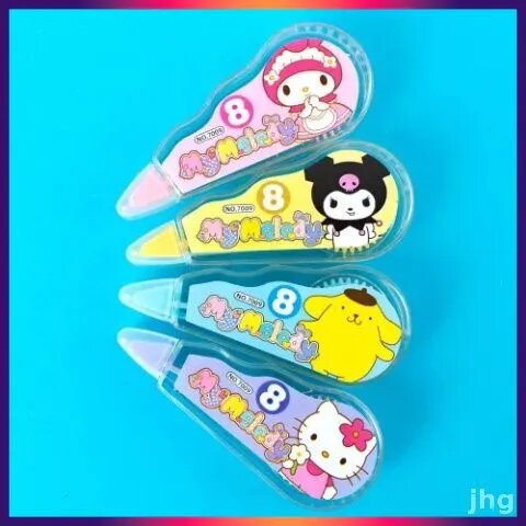 Корректирующая штрих лента Kuromi Куроми, My Melody, Pomporin, Hello Kitty набор 4 штуки