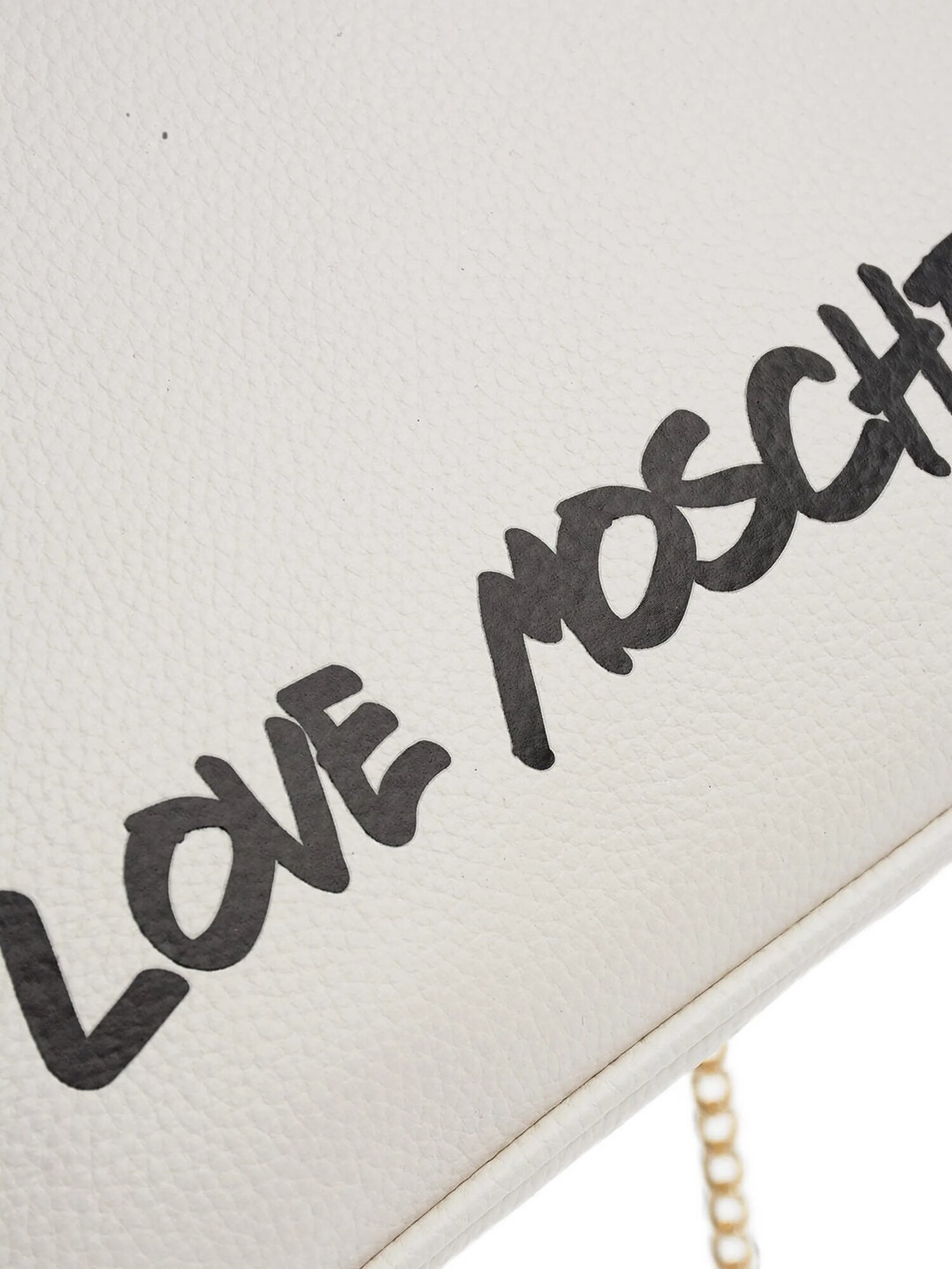 Сумка MOSCHINO Logo-print clutch bag, бежевый/белый — фото 1