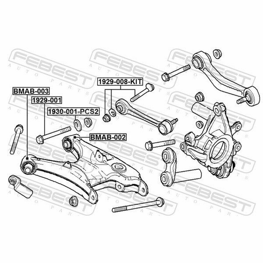 Болт эксцентрик BMW X5 E53 98-06 FEBEST 1929008KIT
