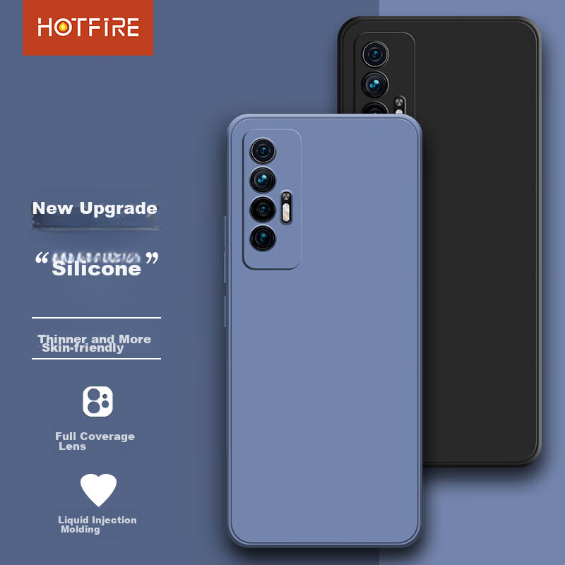 Силиконовый чехол Xiaomi 10S с матовым покрытием и полной защитой линз - Ночной черный Цвет：Черный силиконовый чехол,