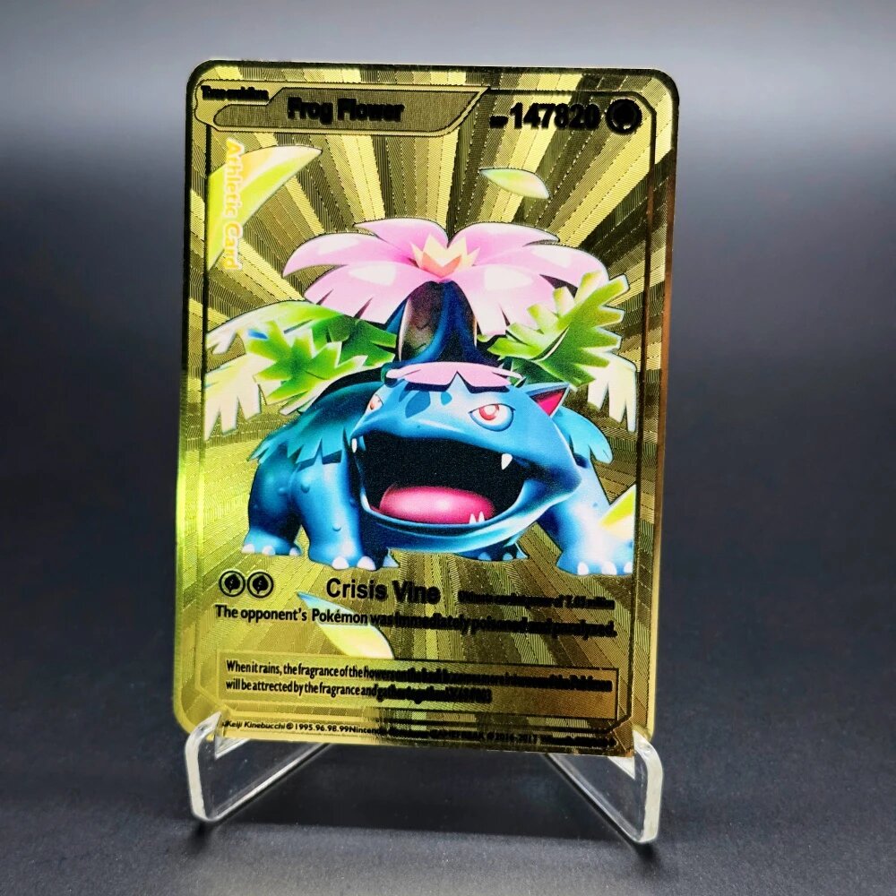 Металлическая карта Pokemon Frog Flower, 147/29, Card-05