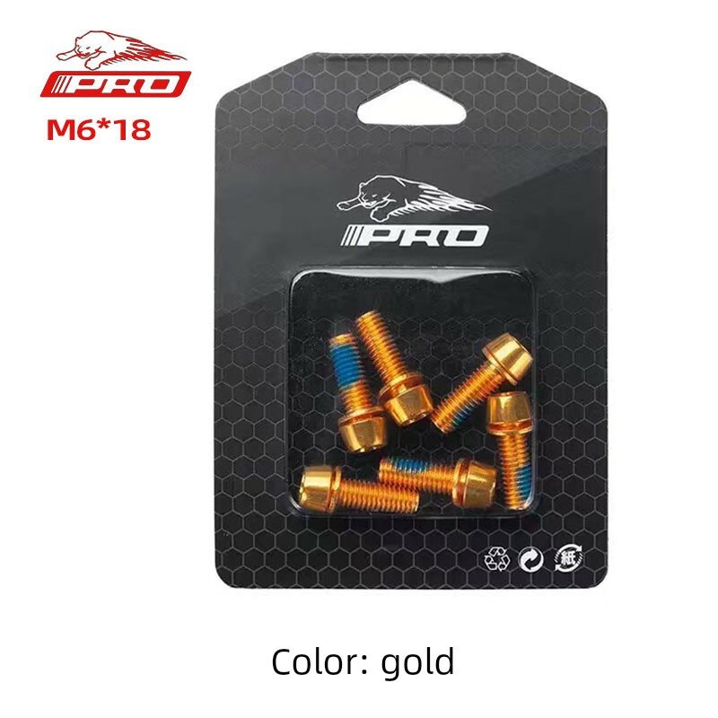 IIIPRO M6x18mm нержавеющая сталь велосипедный тормозной калибр болт - золотой для дискового тормоза