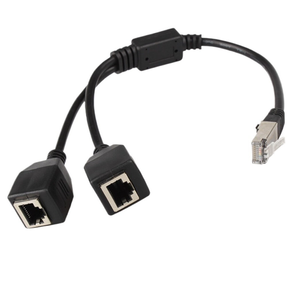 Разветвитель LAN RJ45 1 на 2, гнездо-штекер, для Ethernet Cat5e Cat5 Cat6, Y-образный адаптер