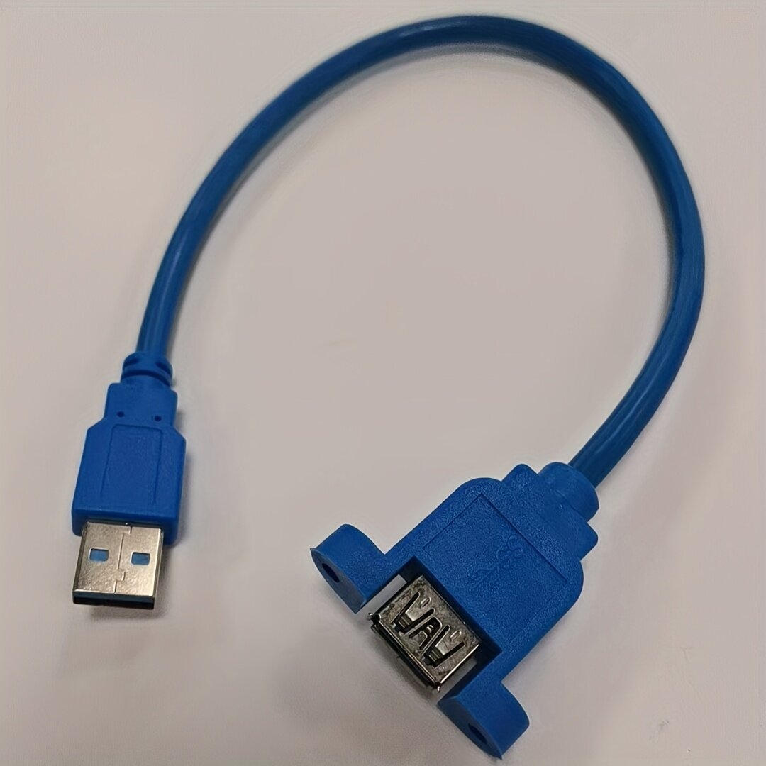 USB 3.0 удлинитель «папа-мама» с гайкой и ушком, медная проводка, усиленные разъемы, 11.81 дюйма