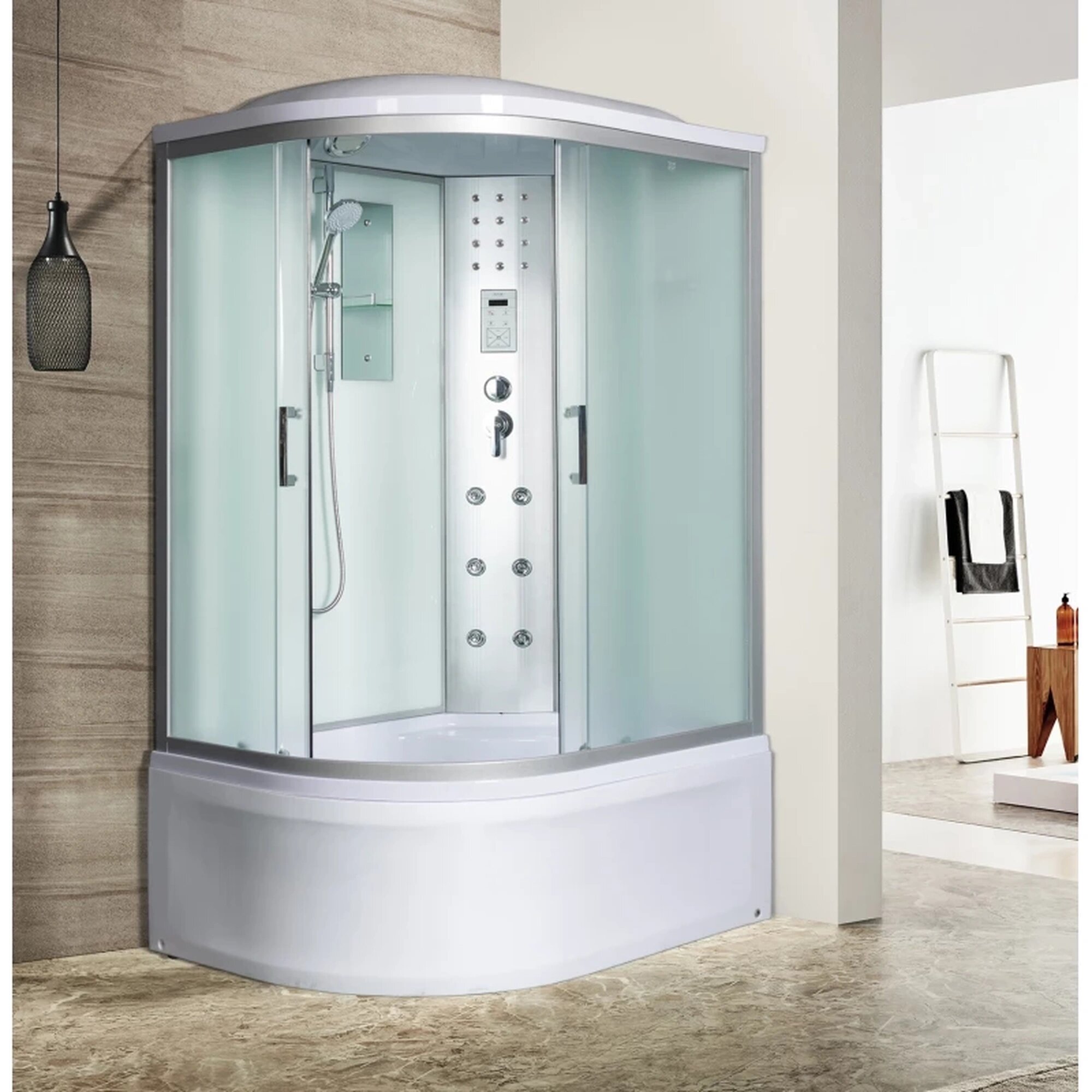 Душевая кабина River Dunay 120x90x46 МТ R 10000003133 профиль Матовый хром задняя стенка Белая