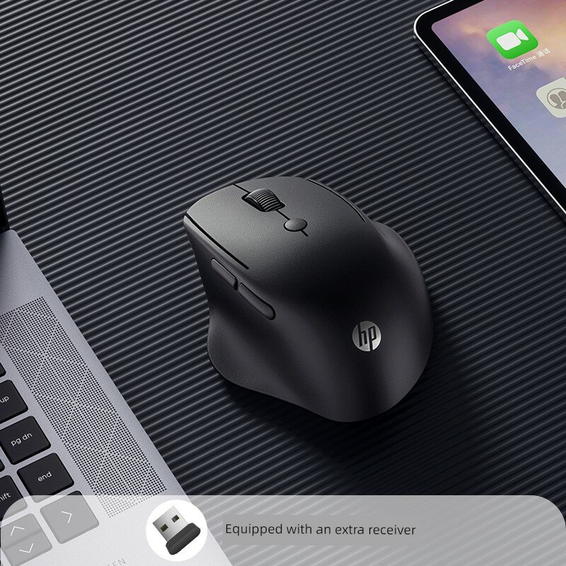 Беспроводная мышь HP, эргономичная, для офиса, с зарядкой, бесшумная, для ноутбука, Bluetooth-мышь Матовый черный —