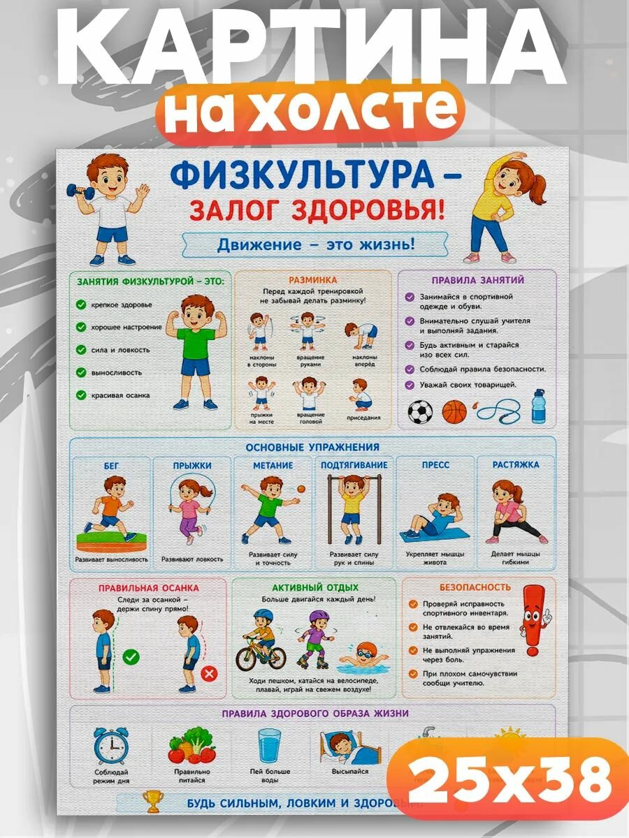 Обучающие картины для детей Физкультура
