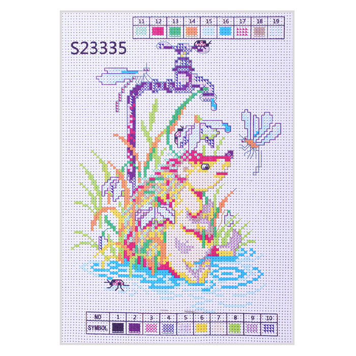 Набор для вышивки MAZARI "Ёжик", 20x29см, схема, канва, игла, нитки