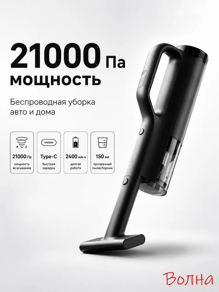Ручной автомобильный пылесос беспроводной Xiaomi Mijia Car Cleaner MJXCQ01QW (BHR07X0CN)