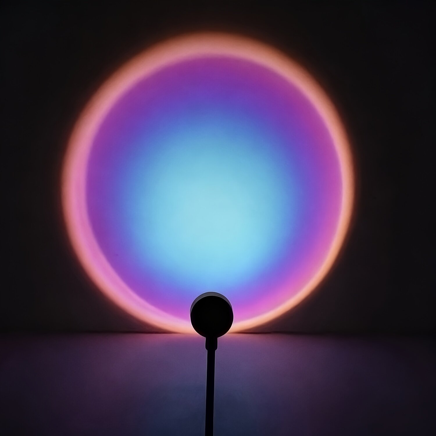 USB-умная RGB/синяя LED-лампа «Радужный закат», ночник с поворотом на 360°, диммером и USB-управлением, компактный подарок для дома, спальни, вечеринок (синяя радужная)