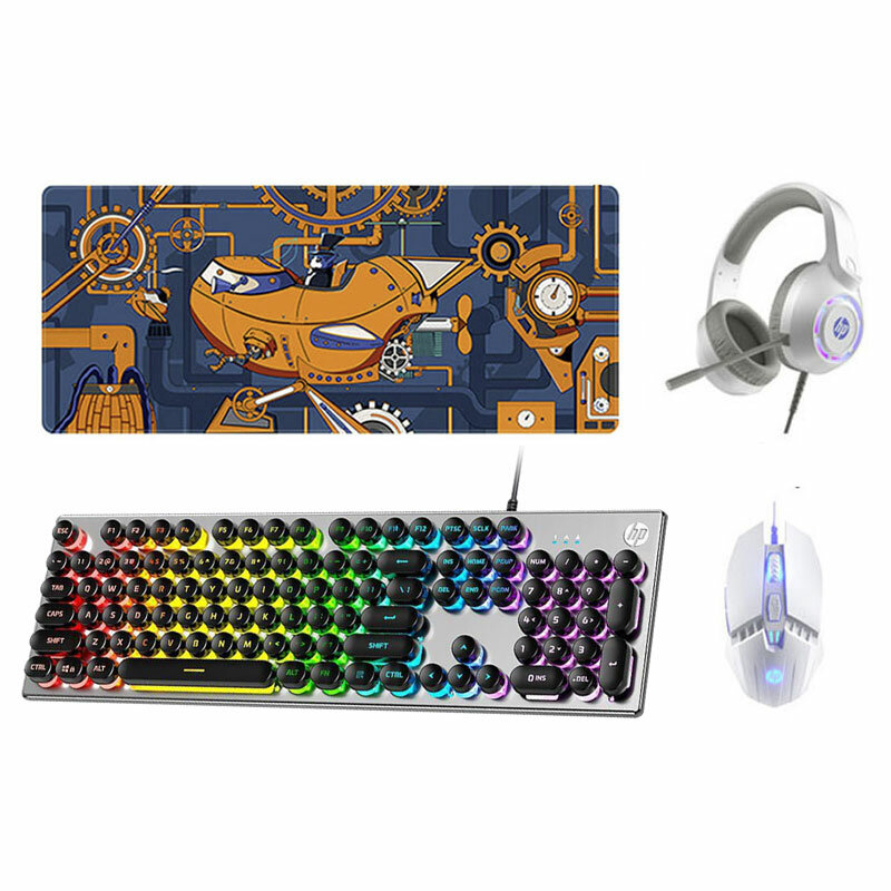 Клавиатура и мышь HP 1454361707, Night Black+Gaming Mouse+Esports Headset, Extra Large Gaming Mouse Pad