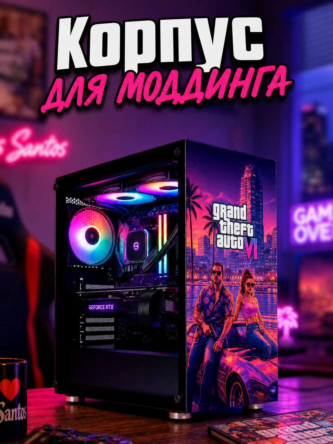 Игровой корпус для ПК Eurocase M10, Grey, закаленное стекло, Micro-ATX, Mini-ITX, 2xUSB2.0, 1xUSB3.0, 3 вентилятора