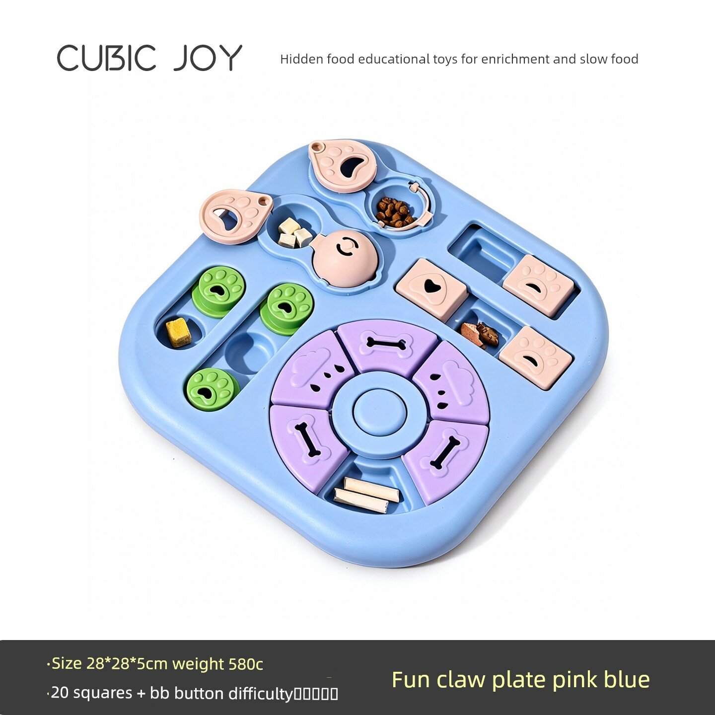 FunPaw Plate для кошек и собак — игрушка-лабиринт для медленного кормления с функцией поиска и скрытия еды,
