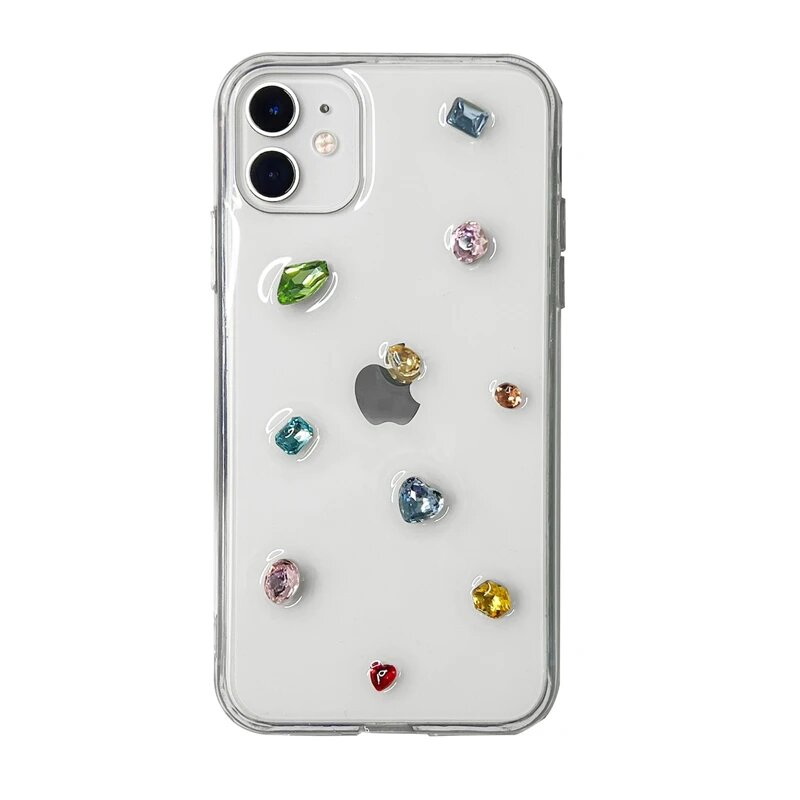 Прозрачный чехол с кристаллами для iPhone 13