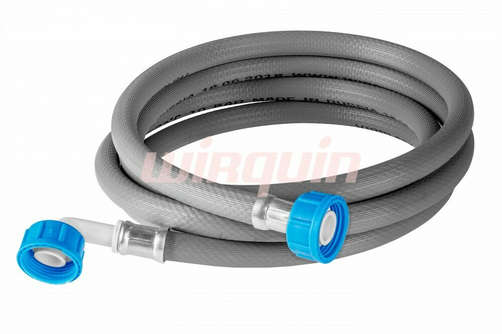 Шланг наливной VIRPlast 70980457, для стиральных машин, серый, 4 м