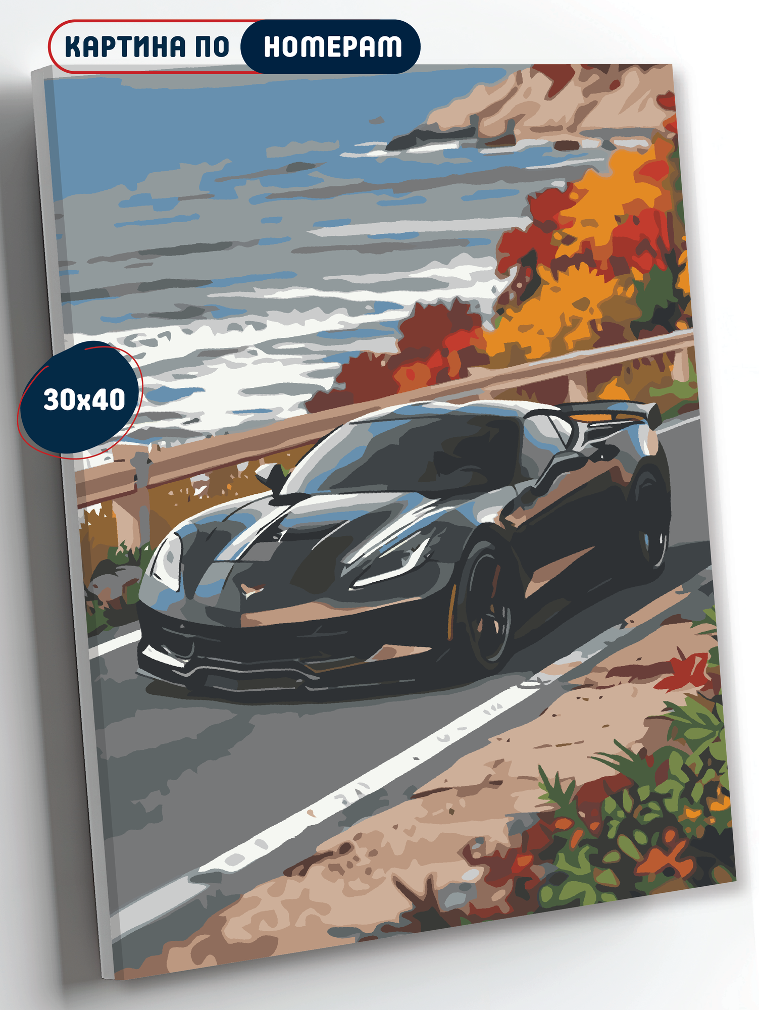 Картина по номерам "Chevrolet corvette №5", Холст на подрамнике 30х40