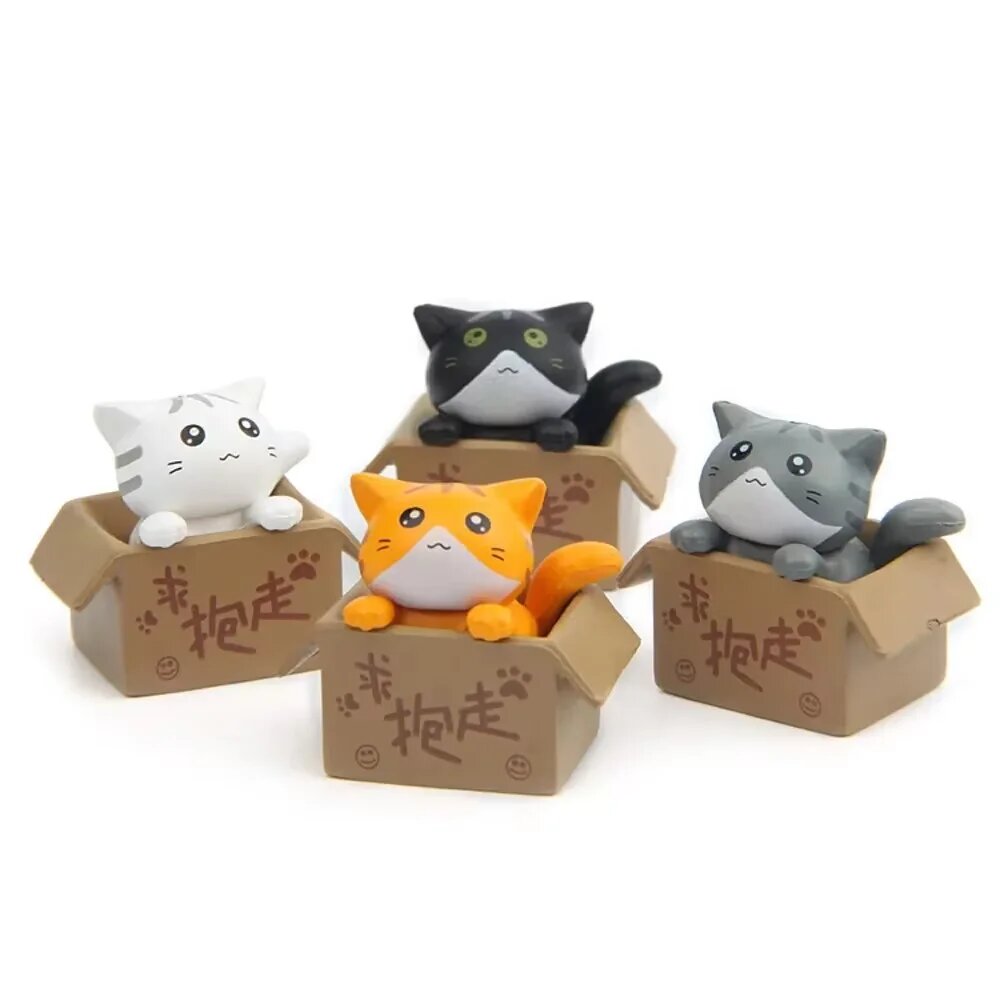 Мини фигурки кошек из пластика
