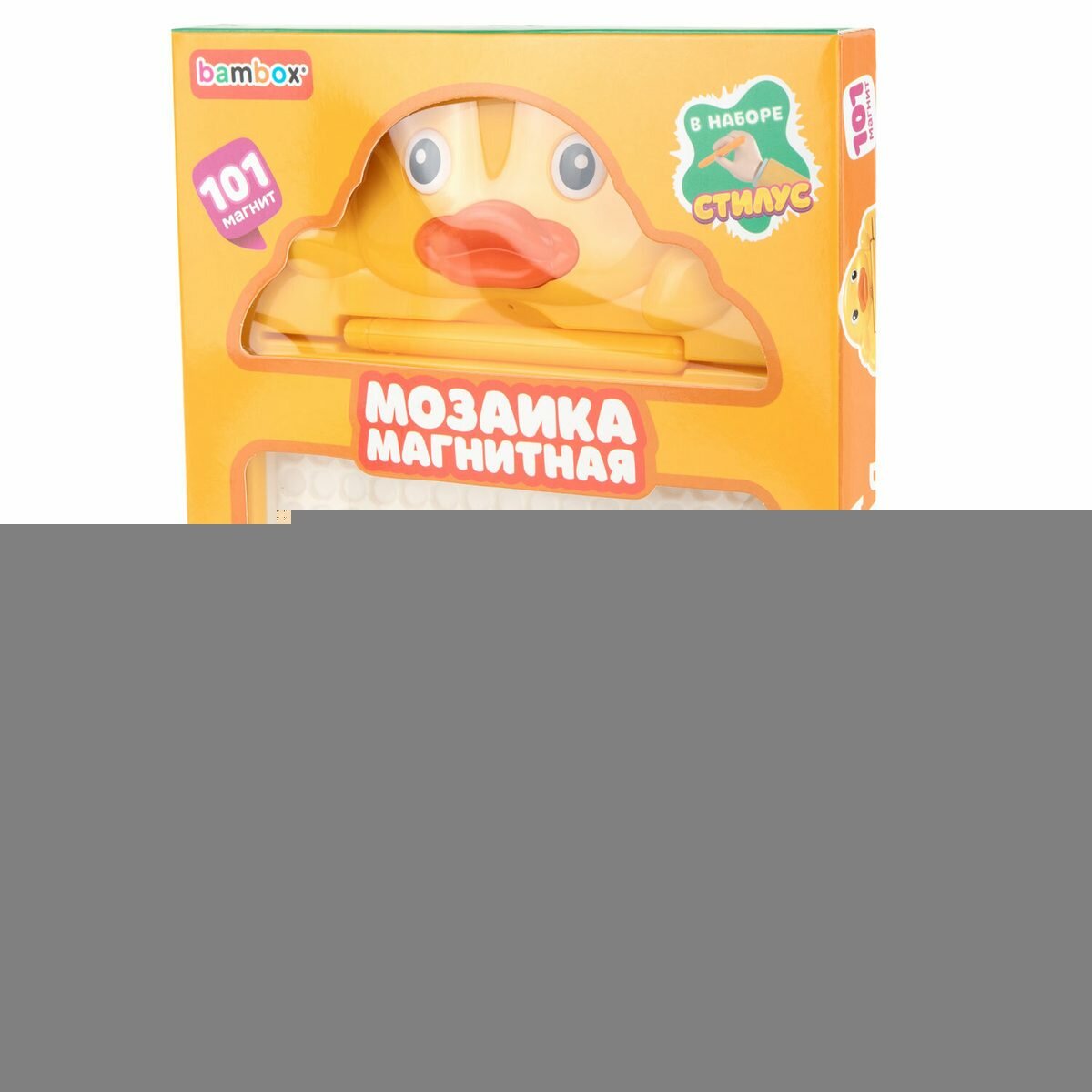 Мозаика магнитная развивающая для детей Bambox "Утенок", стилус, 101 магнит, 10 карточек (665888)