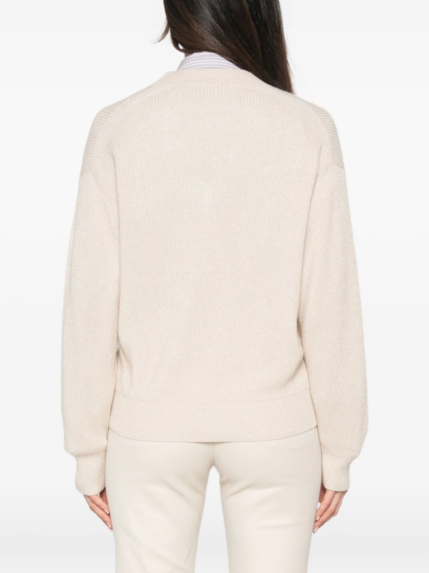 Свитер BRUNELLO CUCINELLI V-neck sweater, размер 42, , разноцветный — фото 1
