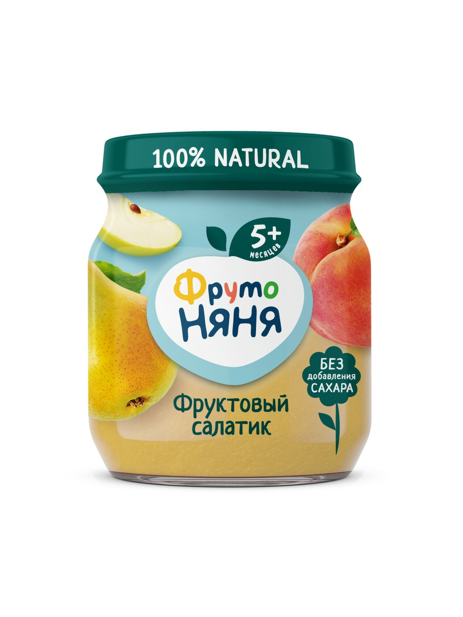 Фрутоняня пюре натур из ЯБЛ/груш/перс фрукт салатик Д/ДЕТ РАН возр 100,0