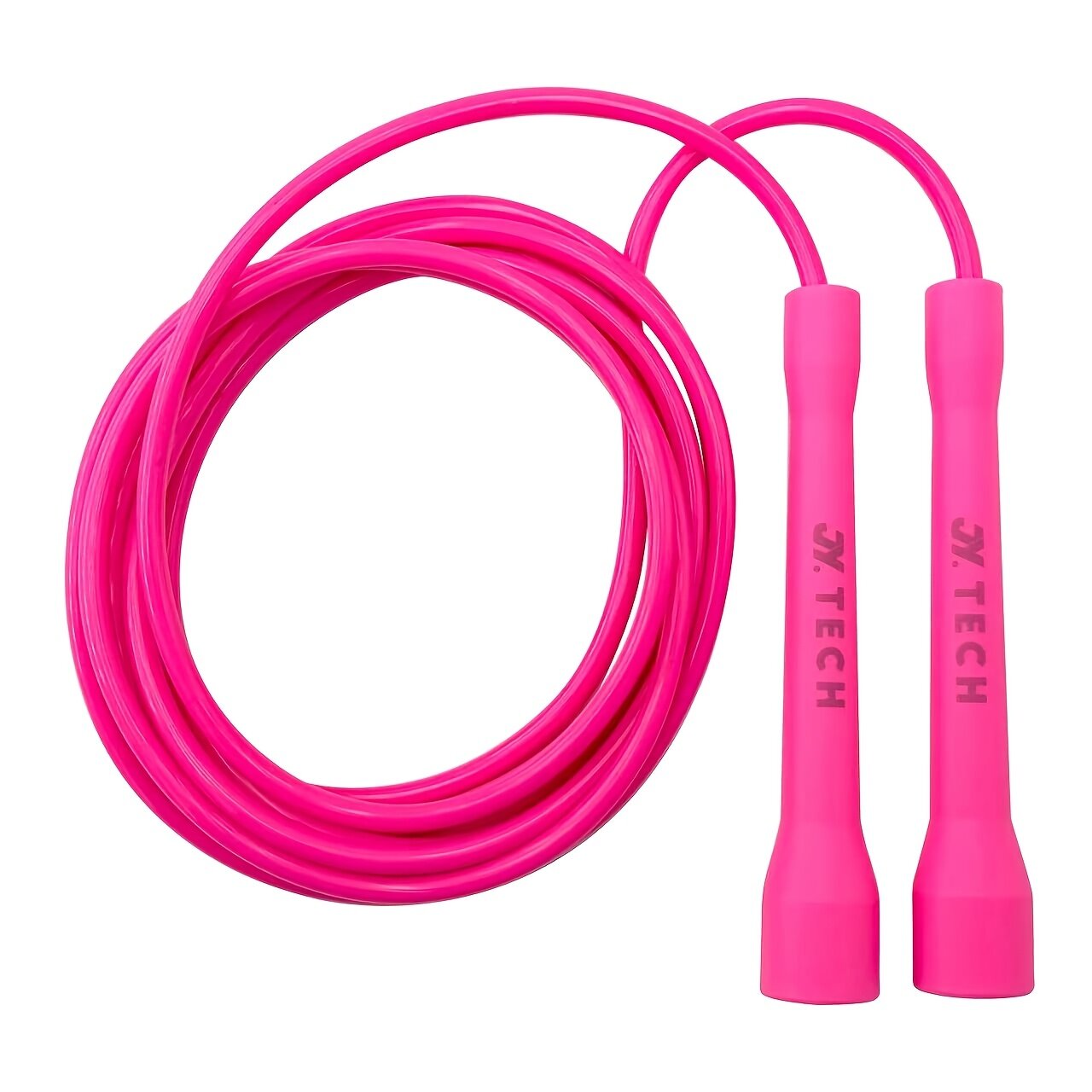 Скакалка PVC 5 мм, неоново-розовая, регулируемой длины для фитнеса, бокса и CrossFit