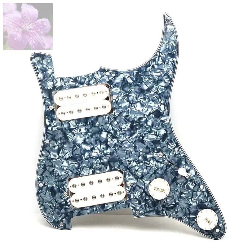 Alnico 5 Prewired Strat Pickguard Накладка с разделителем катушек HH Loaded Pickguard с набором звукоснимателей хамбакера, многоцветная