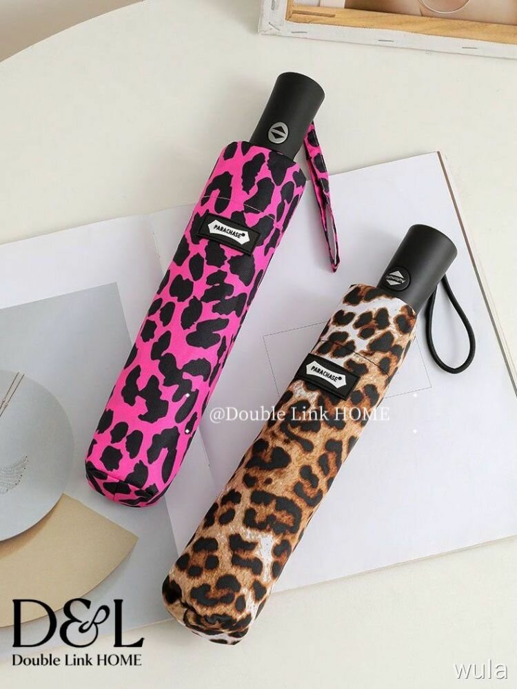 Зонт полный автомат Double Link HOME с принтом leopard 8 спиц 102 см, для женщин — фото 1